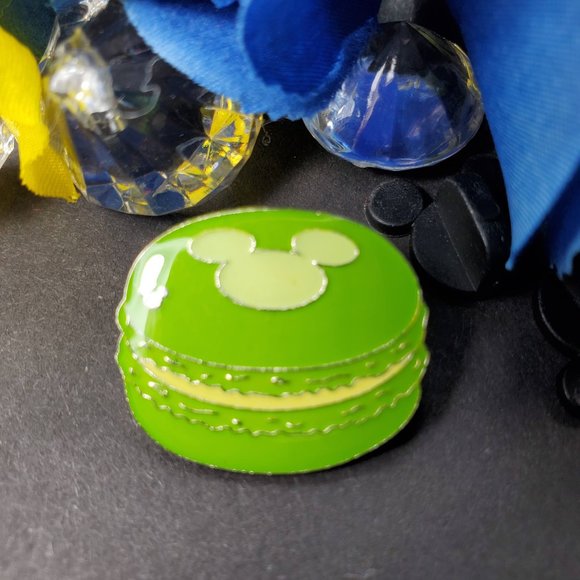 Disney | Jewelry | Disney Park Hidden Mickey Green Macaroon Pin | Poshmark